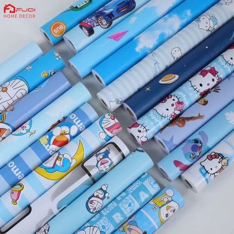 Wallpaper Dinding Cartoon Corak Doraemon Mickey Mouse Galaxy kalis Air ...