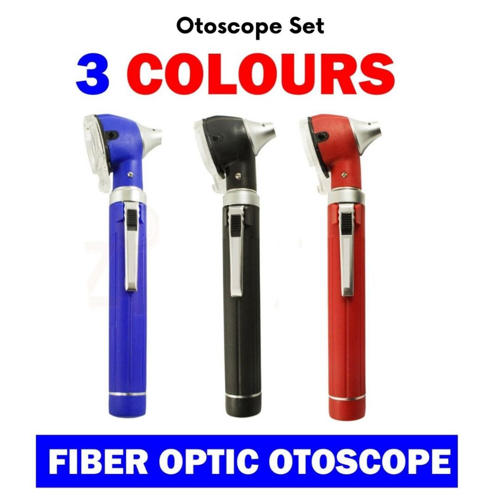 Mini Otoscope Fiber Optic LED ENT Diagnostic Set Ear Inspection Tools ...