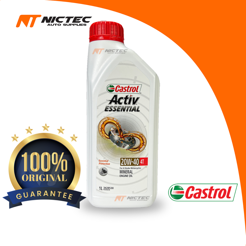 CASTROL GO (CASTROL ACTIV ESSENTIAL) 4T 20W-40 SG (1L) 100% ORIGINAL ...