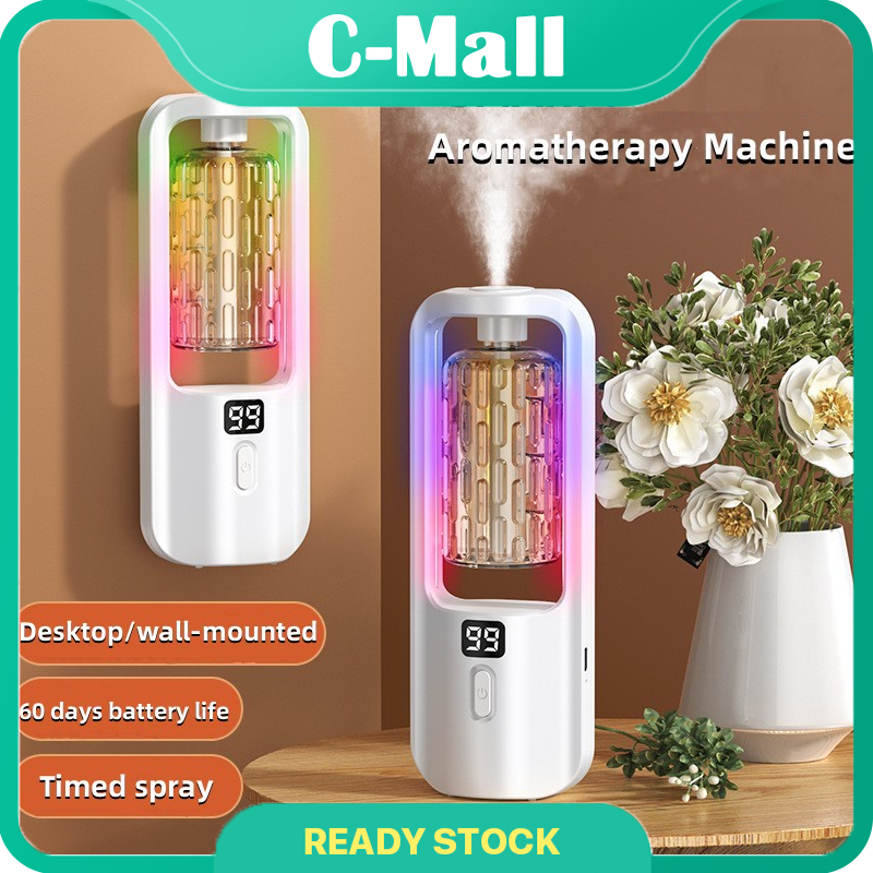 C-MALL Automatic Aroma Diffuser Rechargeable Humidifier Digital Display ...