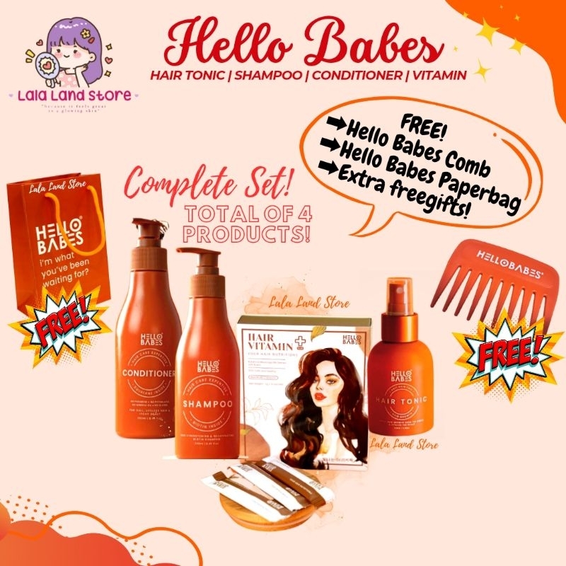HELLO BABES HAIR TONIC NEW FORMULA SHAMPOO CONDITIONER VITAMIN HQ ...