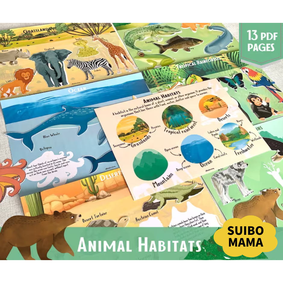 A453 – [PDF] Animal Habitats Matching Game/ Busy Book 13 pages | Shopee ...