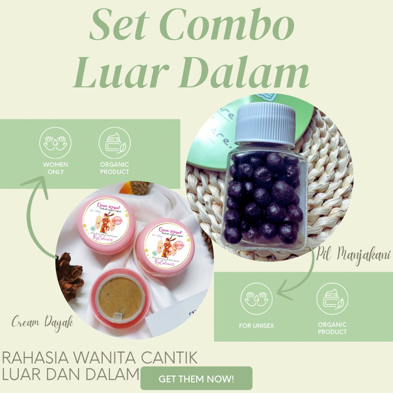SET COMBO CANTIK LUAR DAN DALAM CREAM DAYAK DAN PIL BANJAR KALIMANTAN ...