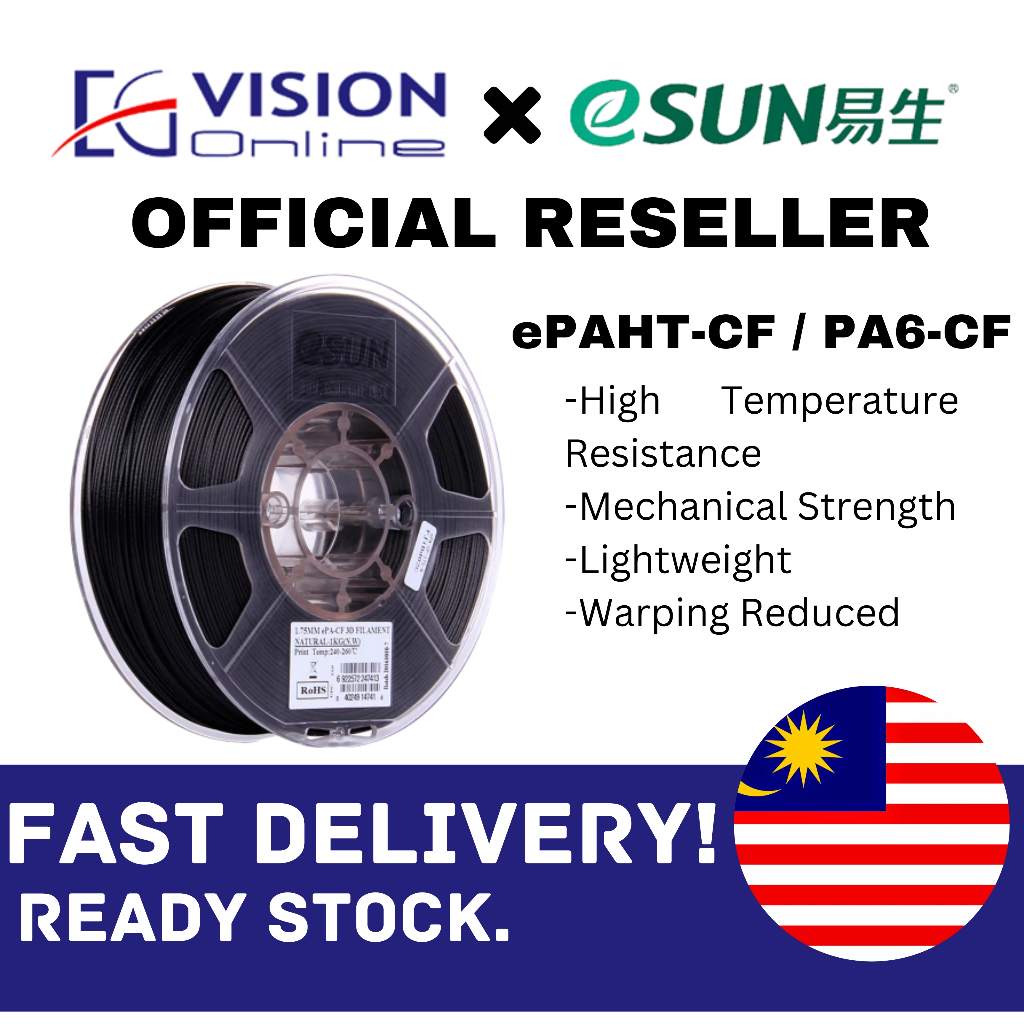 [ Local ] eSUN ePAHT-CF / PA6-CF Series Filaments 0.75KG 1.75MM | 3D ...