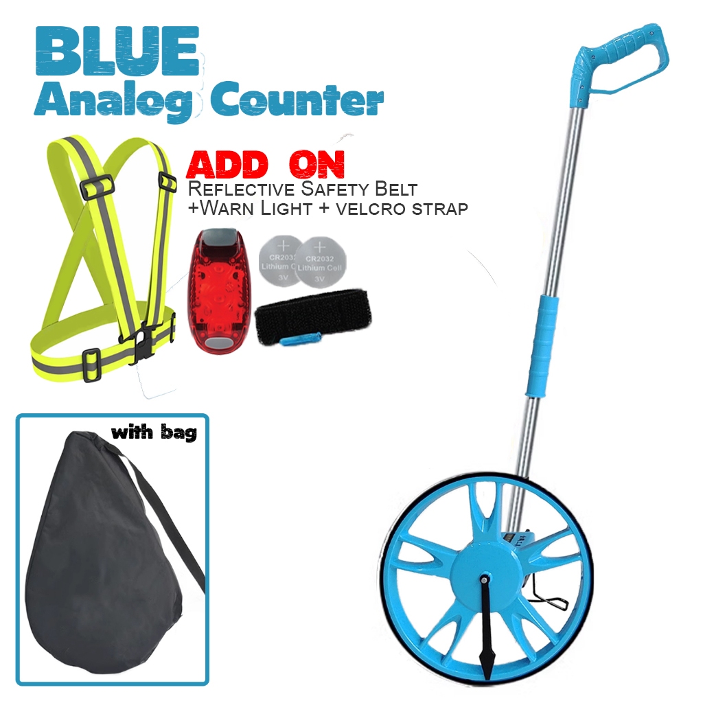 Folding Distance Measuring Wheel Analog Counter Adjustable Measure Tool ...