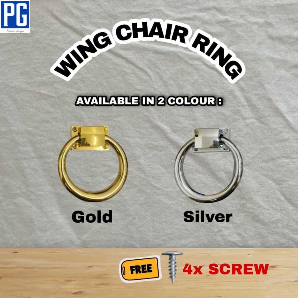 PG HOME :-WING CHAIR RING DINING CHAIR PULL /KERUSI RING TARIK(SILVER ...