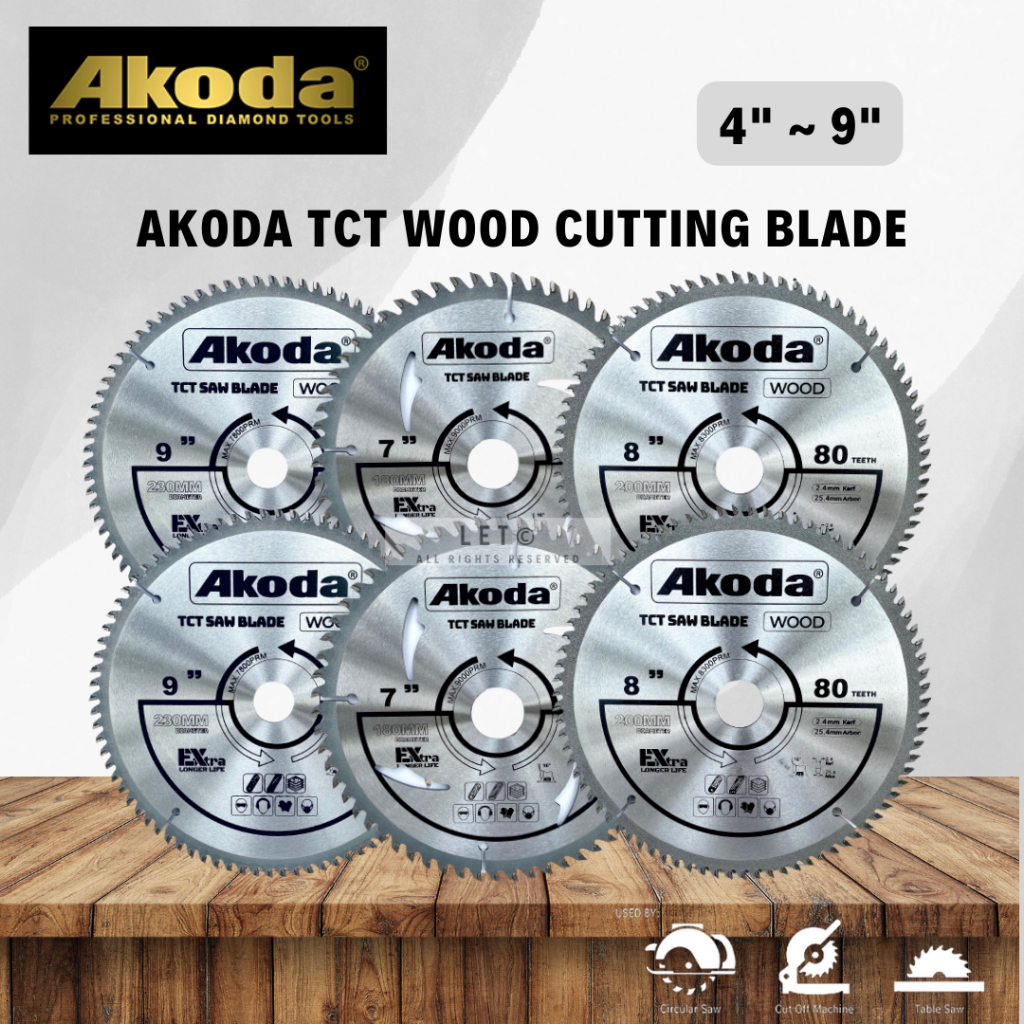 AKODA 4"~9" TCT WOOD SAW BLADE 30T - 120T | Shopee Malaysia