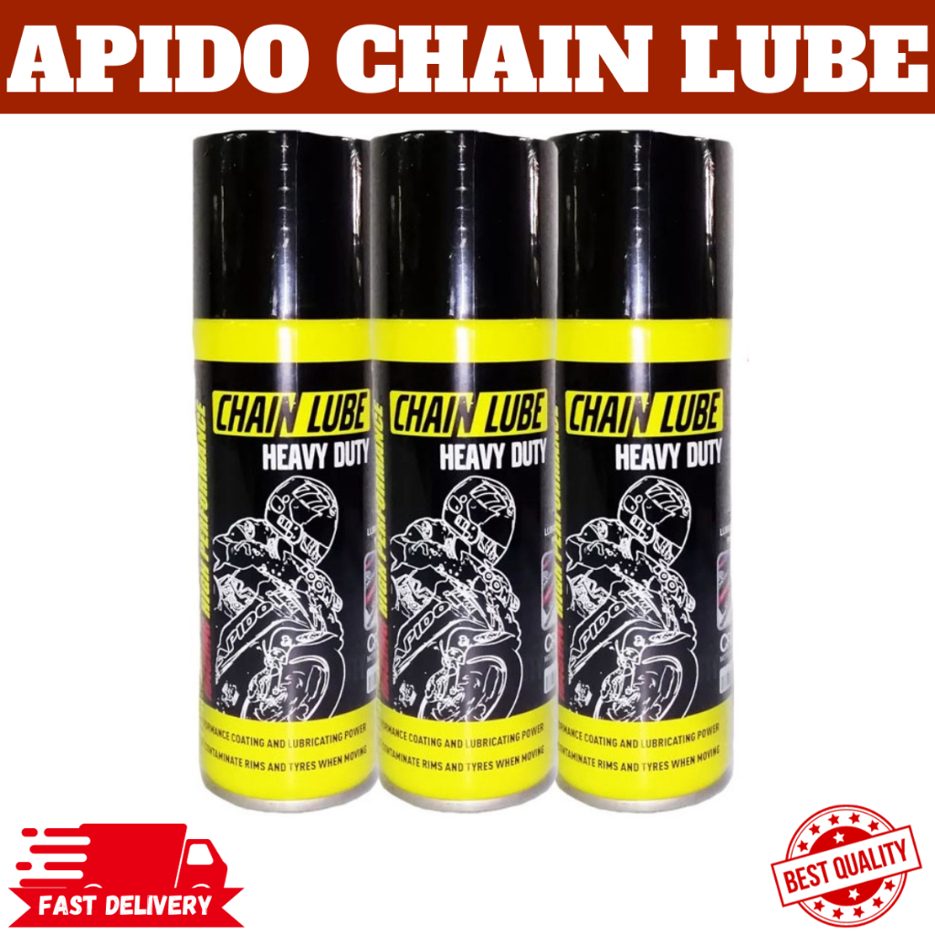 APIDO HEAVY DUTY CHAIN LUBE MINYAK RANTAI OIL 240ML HD LUBRICANT SPRAY ...