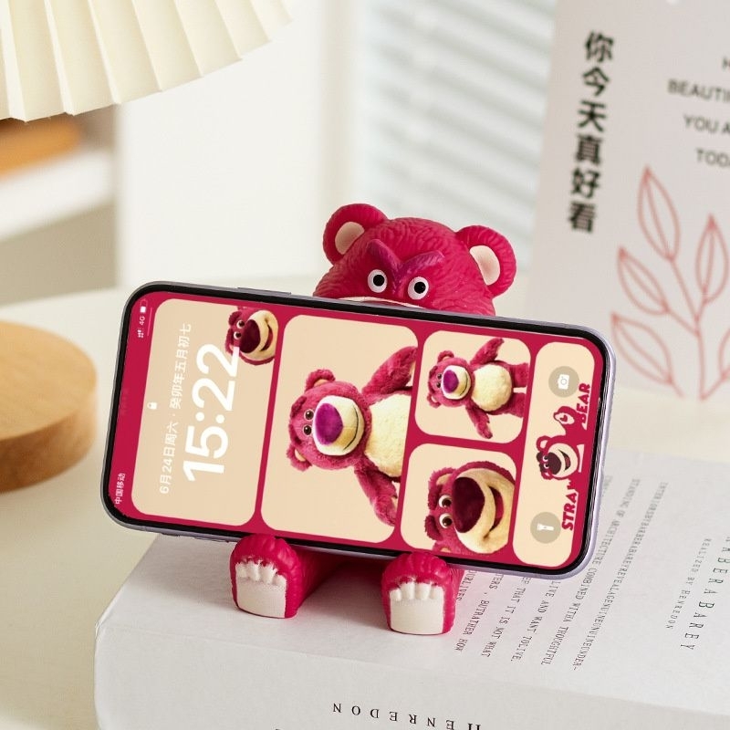 Strawberry Bear Mobile Phone Holder Phone Stand Lotso Phone Holder ...