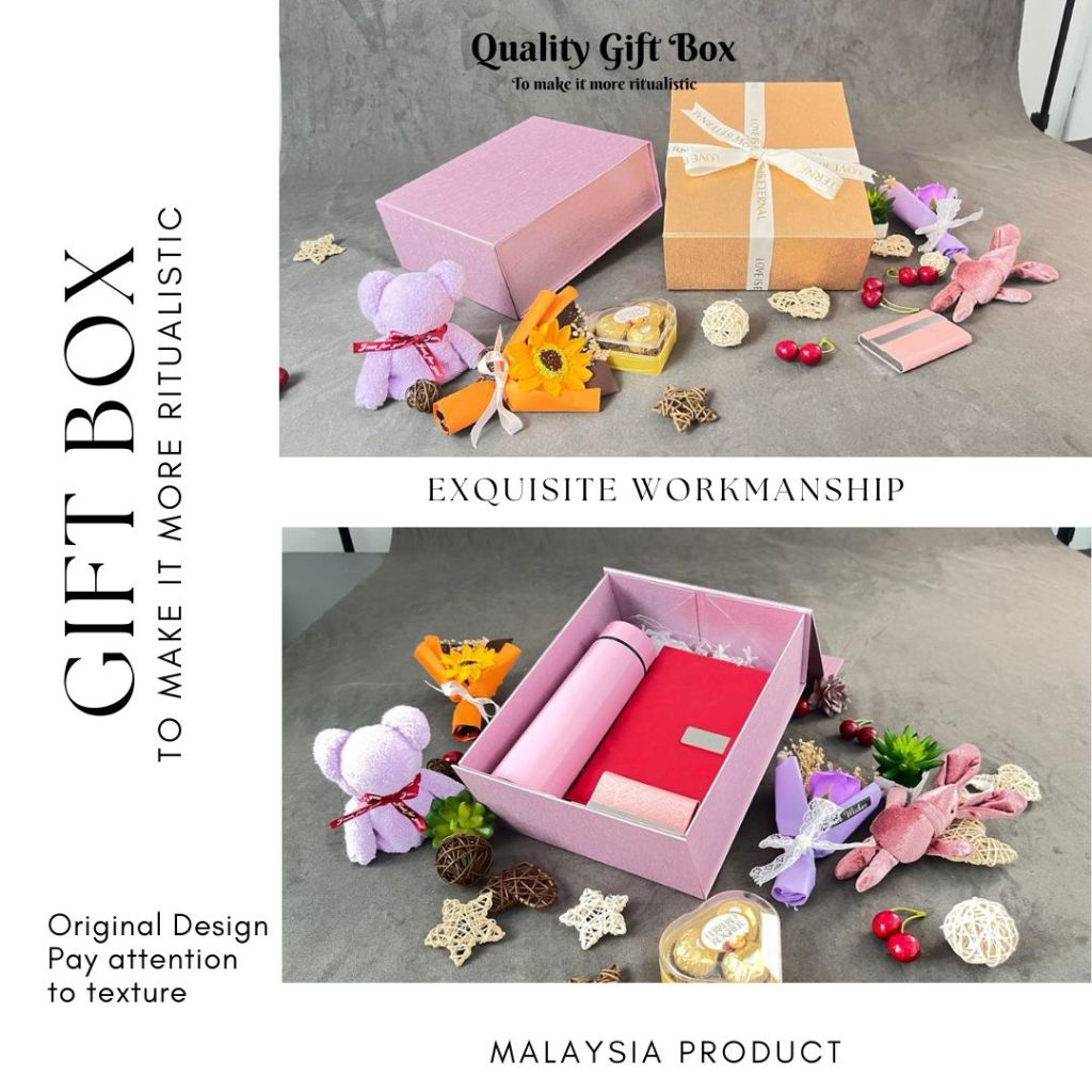 Premium Folding Box Hard Case Magnetic Gift Box Packaging Kotak Hadiah ...