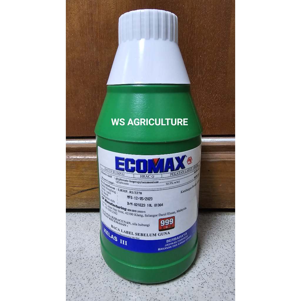 Ecomax 1L Glyphosate 41% Weed Killer Racun Rumpai sama Roundup Typhoon ...