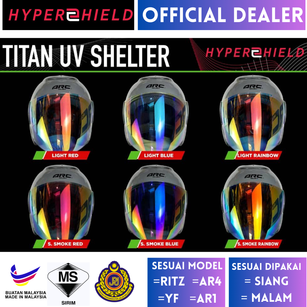 Hypershield VISOR for ARC Ritz YF AR1 AR4 Brand 💯 VISOR SAHAJA TIDAK TERMASUK HELMET!!! | Shopee ...