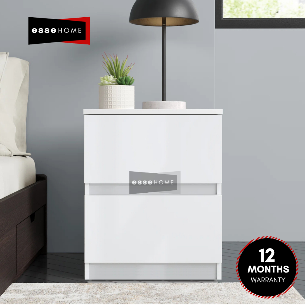 EsseHome 2 Drawer Side Table Nightstand Bedside Table | Shopee Malaysia