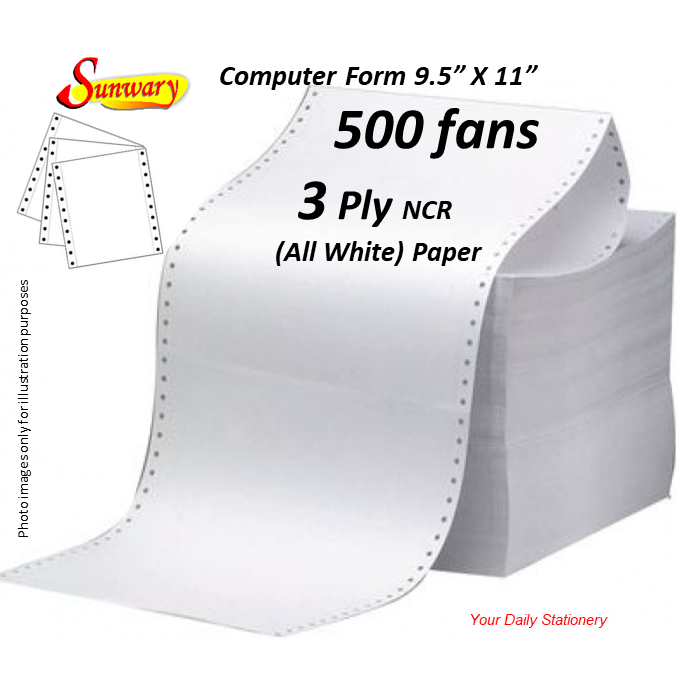 Computer Form Akira 3ply NCR (9.5" X 11") - All White Paper - 3 ply NCR ...