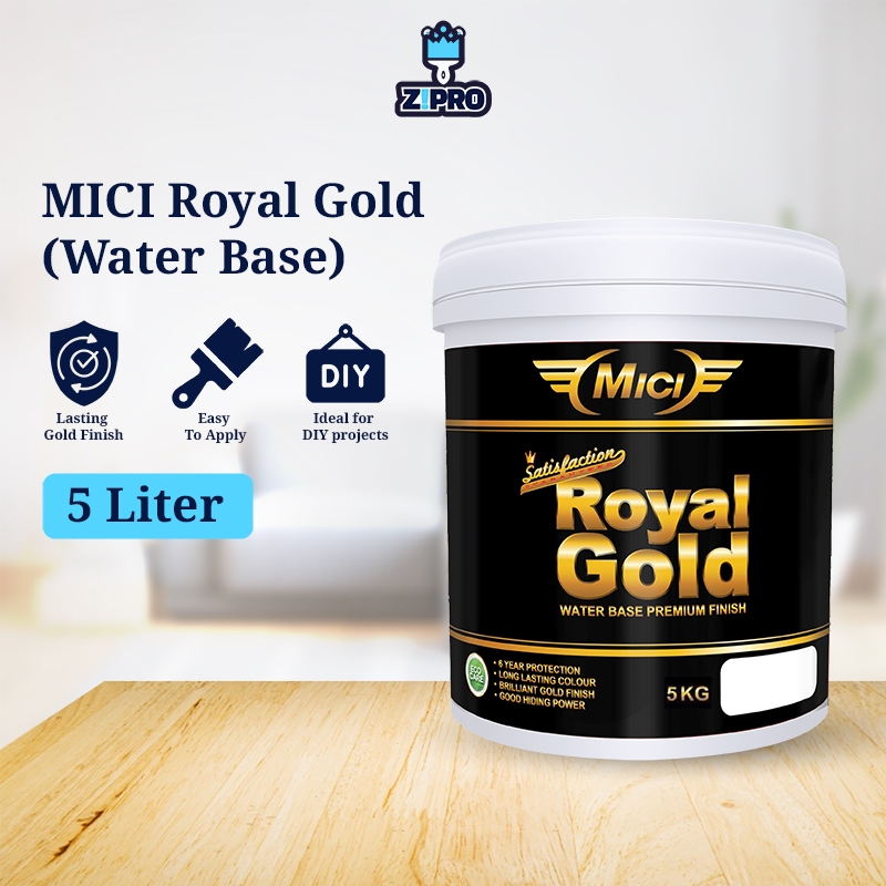 MICI Royal Gold (Water Base) 5L - Cat Emas Berasaskan Air Gold Paint ...