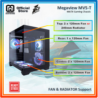 1ST PLAYER Megaview MV5 MATX Firebase X2 Aquarium Black White Casing ...