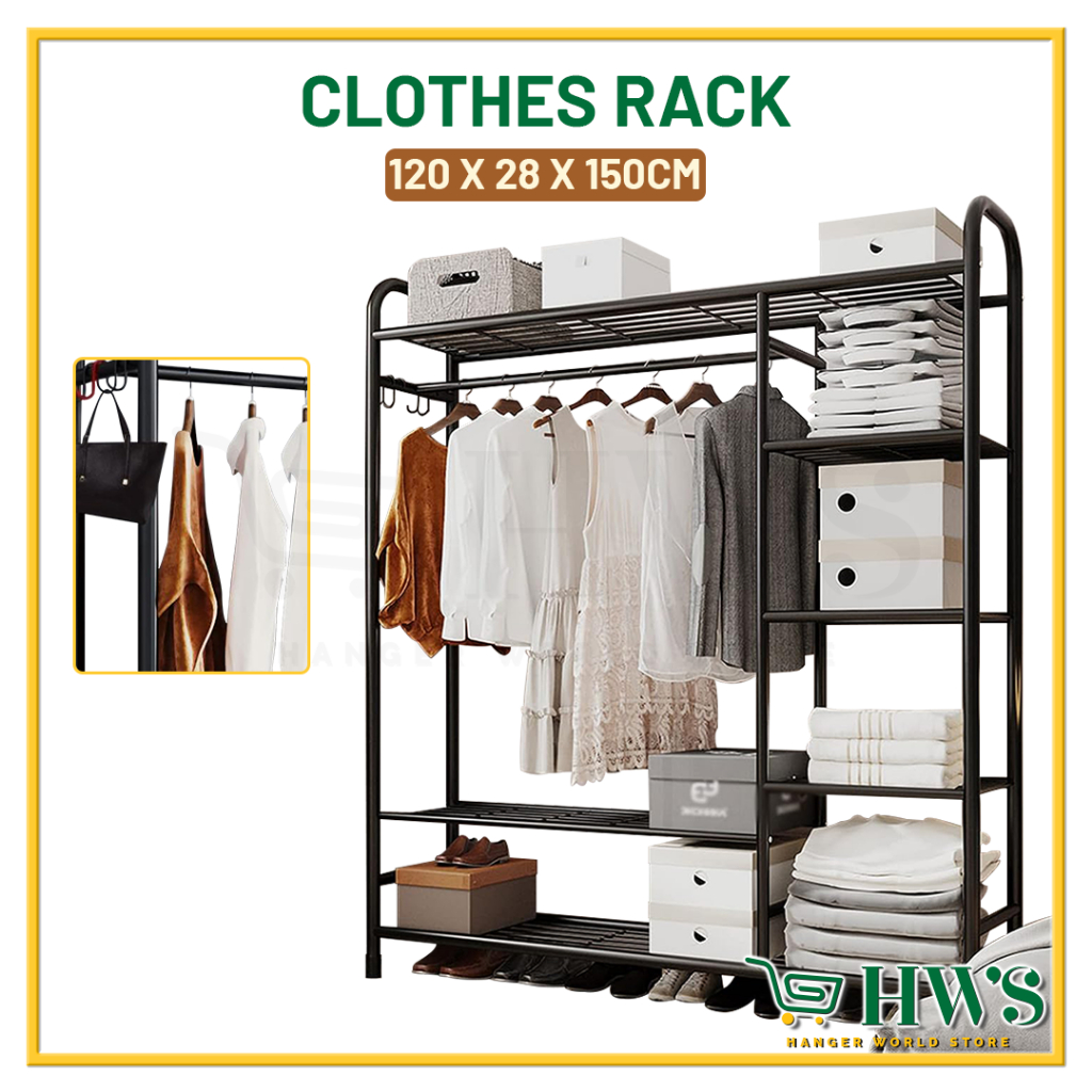 HWS OPEN WAEDROPE RACK/RACK BAJU/ALMARI BAJU/RACK BAJU TERBUKA/DRYING ...