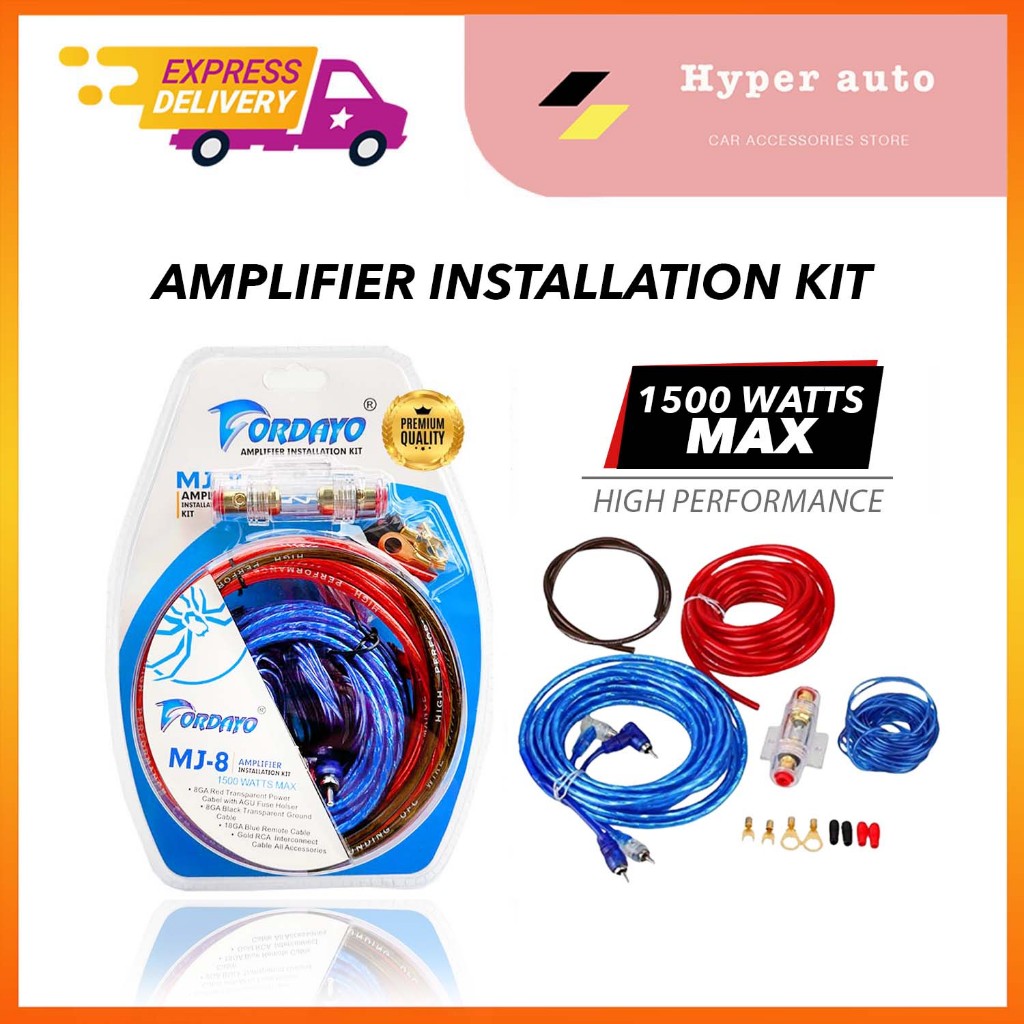 Car Audio Installation Kit Amplified Subwoofer Speaker Amp Kit ...