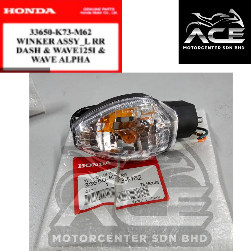 WINKER ASSY., L. RR.(12V 10W(33650-K73-M62)100% ORI HONDA GENUINE PART ...