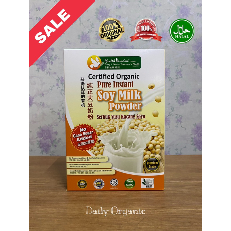Health Paradise Certified Organic Pure Instant Soy Milk Powder 500g ...