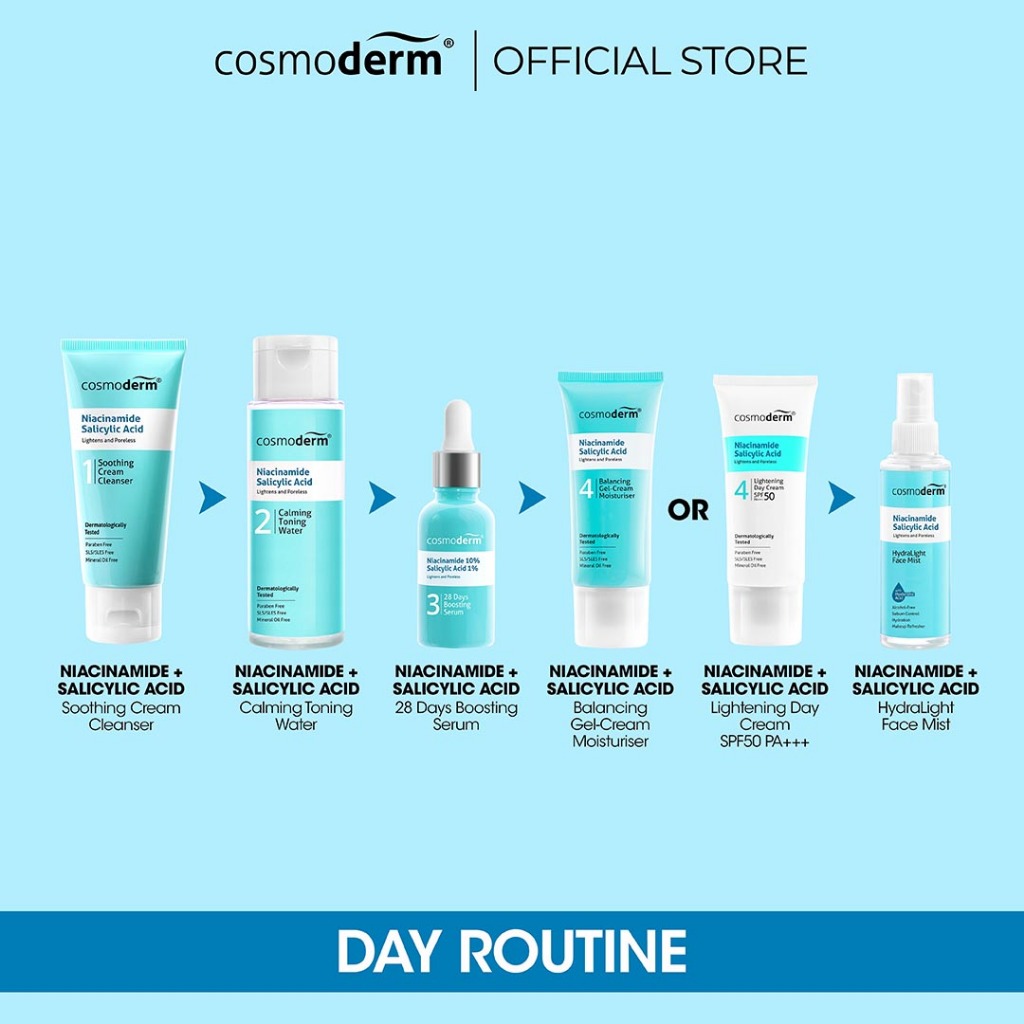 Cosmoderm Niacinamide Salicylic Acid Lightening Day Cream SPF50 (40ml ...