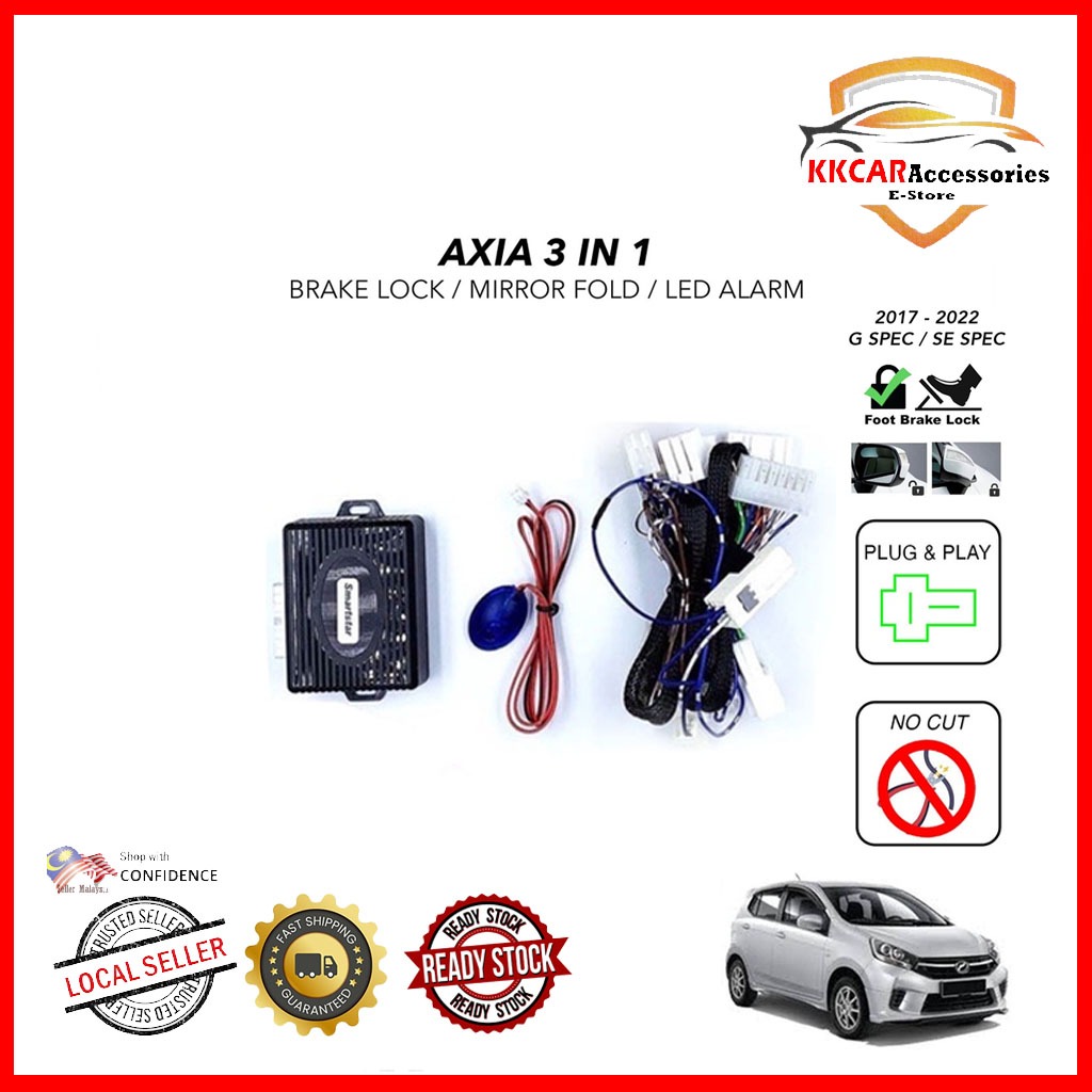 Perodua Axia 2017 Above Foot Brake Lock System Auto Mirror Fold LED Signal 3in1 | Shopee Malaysia
