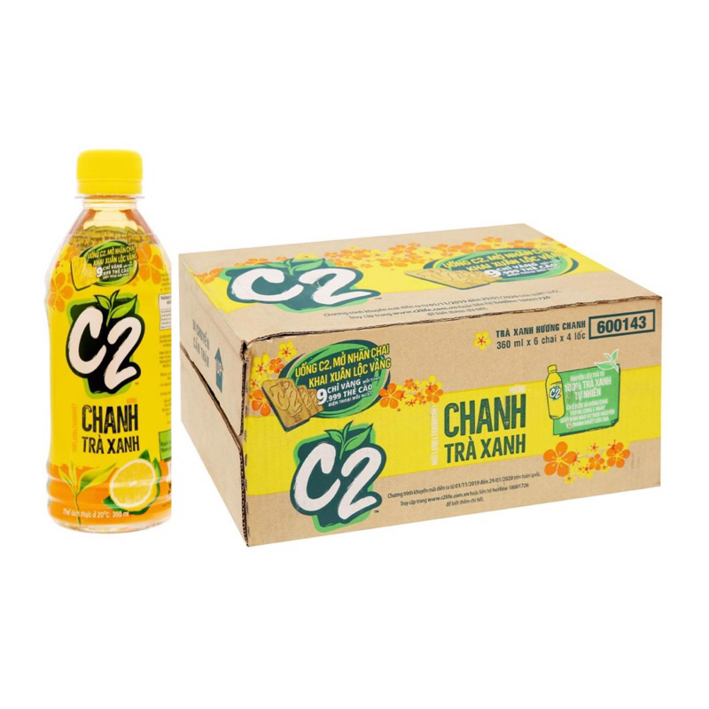 C2 Lemon Flavor Green Tea - Tra Xanh C2 1Box (24 Bottle x 355ml ...