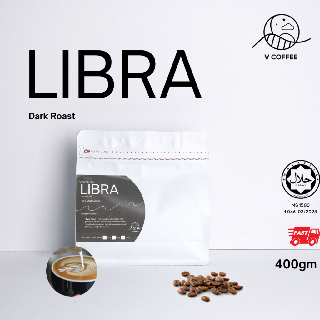 V Coffee - Libra (Dark Roast) 200g/400g Arabica Coffee Bean | Shopee ...