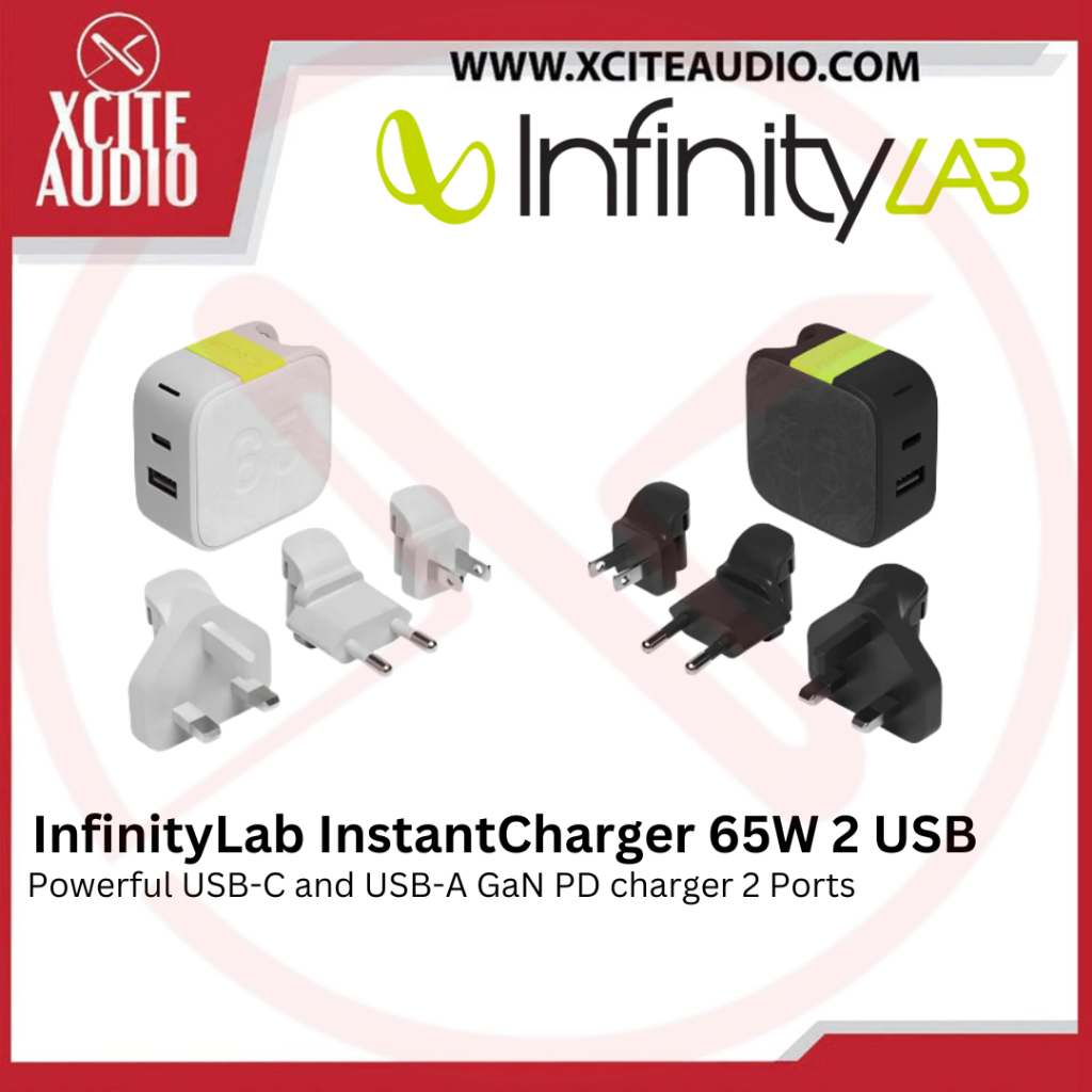 InfinityLab InstantCharger 65W 2 USB Powerful USB-C/ USB-A GaN PD ...