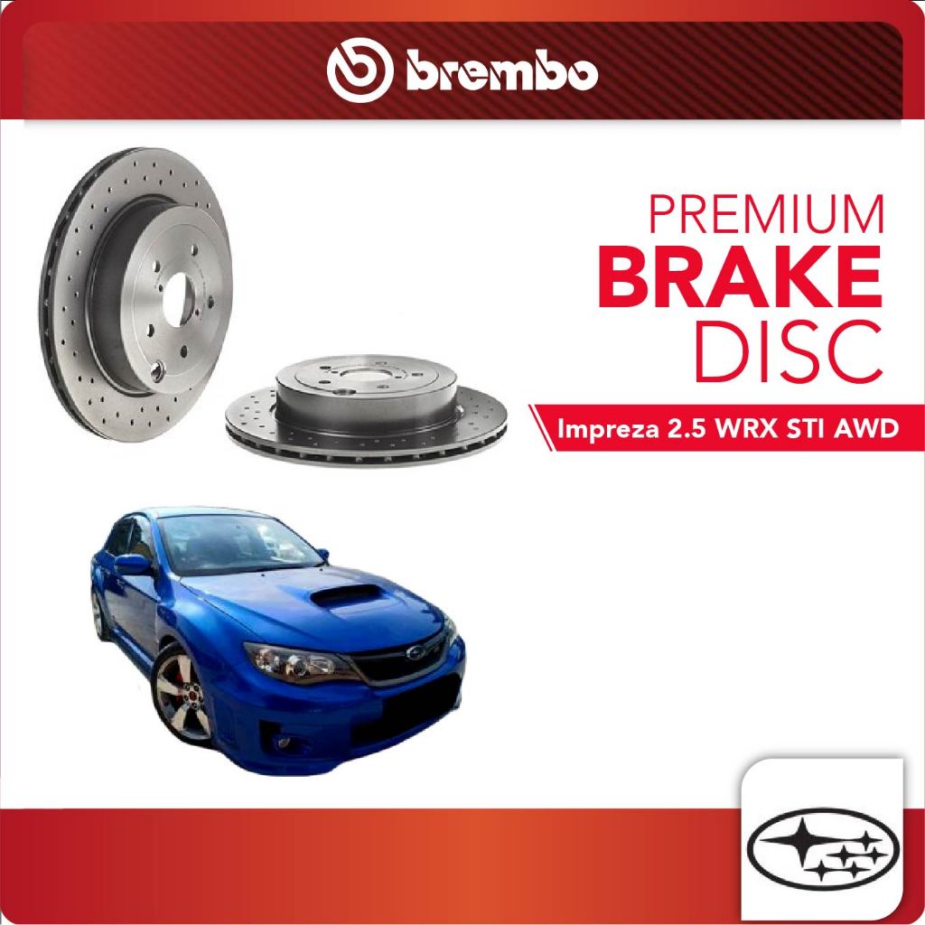 BREMBO Xtra Rear Discs (2pcs) - Compatible with Subaru Impreza 2.5 WRX ...