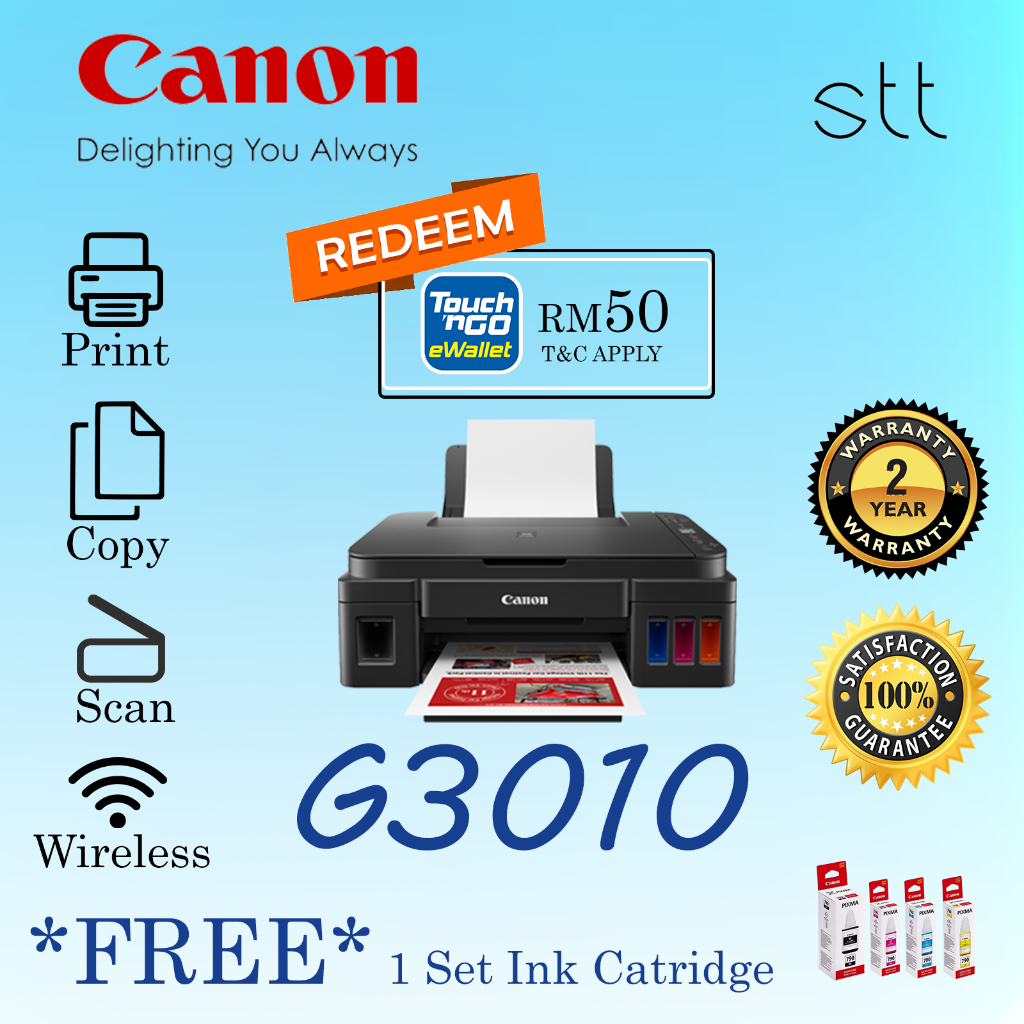 Canon PIXMA G3010 All In One Wifi Printer (Print, Scan, Copy) | Shopee ...