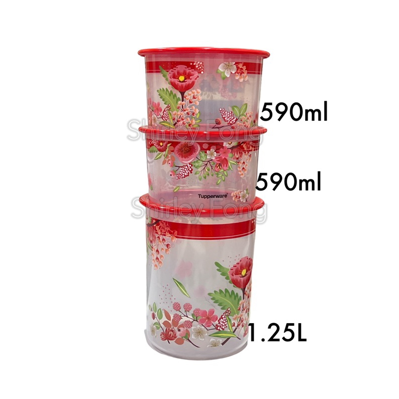 Tupperware Lucky Bloom One Touch 1.25L @ 590ml | Shopee Malaysia