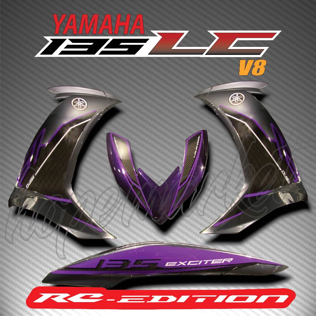 STRIPE MOTOR YAMAHA LC135 V8 Fi EXCITER RC EDITION CUSTOM BODY STICKER ...