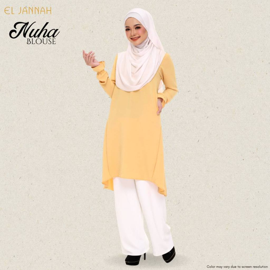 Nuha Blouse Muslimah Labuh Honey Baju Muslimah Plus Size Blouse Double ...