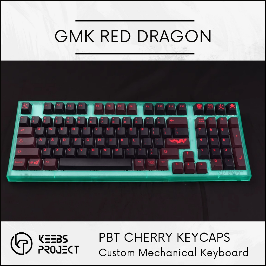 [𝐑𝐄𝐀𝐃𝐘 𝐒𝐓𝐎𝐂𝐊] GMK Red Dragon Samurai Themed PBT keycaps | 129 keys ...