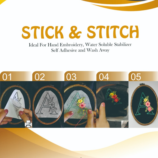 DIY A4 Size Print Water soluble embroidery/For Embroidering/Printable ...