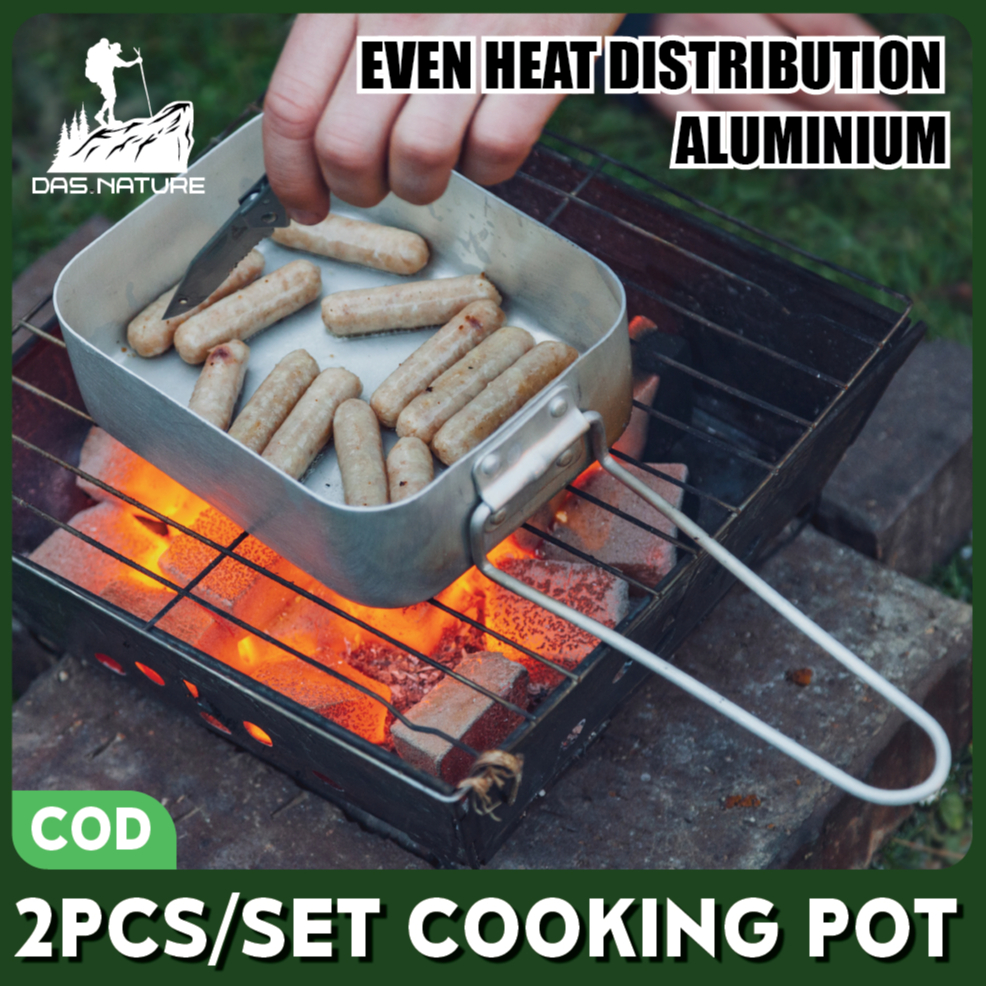 Das Nature™ Mess Tin Set Camping Cooking Set Aluminium Pot 2 Pcs ...