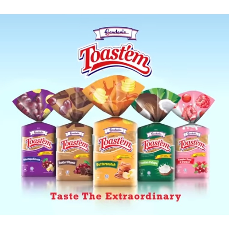 Gardenia Toast’em Pandan Coconut 340g Butterscotch Choco Raisin Choco ...