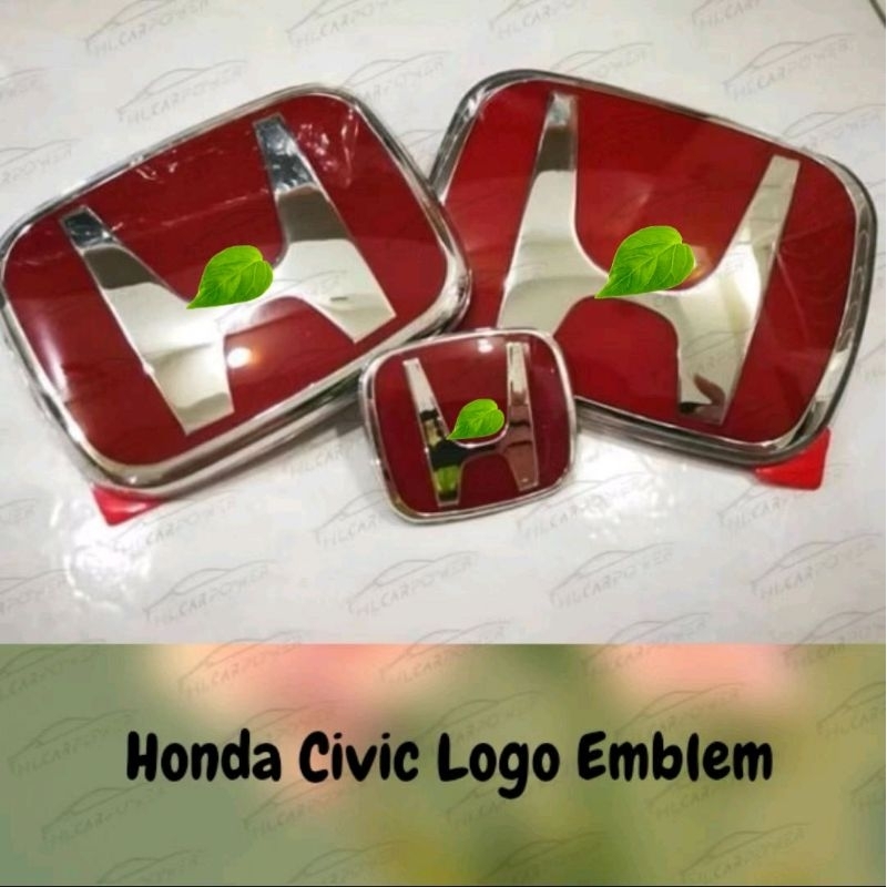 Honda Civic Logo Emblem Red Color | Shopee Malaysia