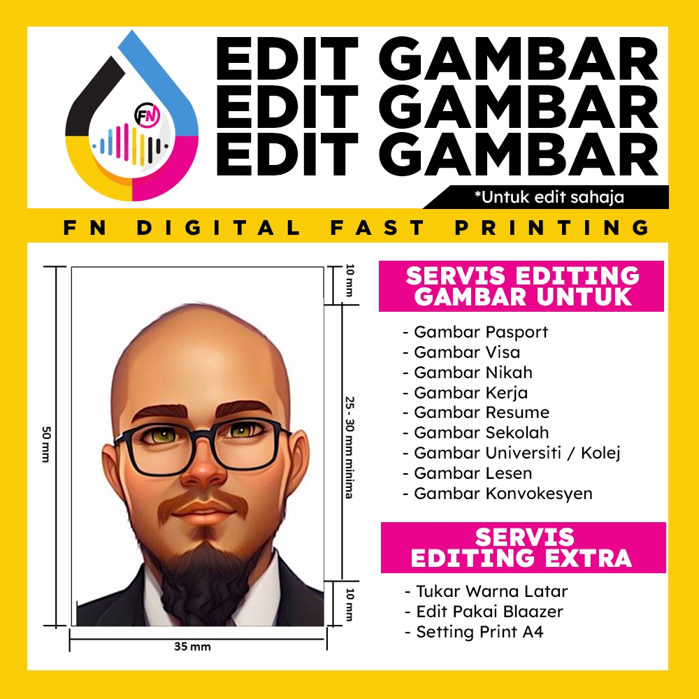 { FN DIGITAL } Servis Edit Gambar Passport / Sekolah / Resume / Lesen ...