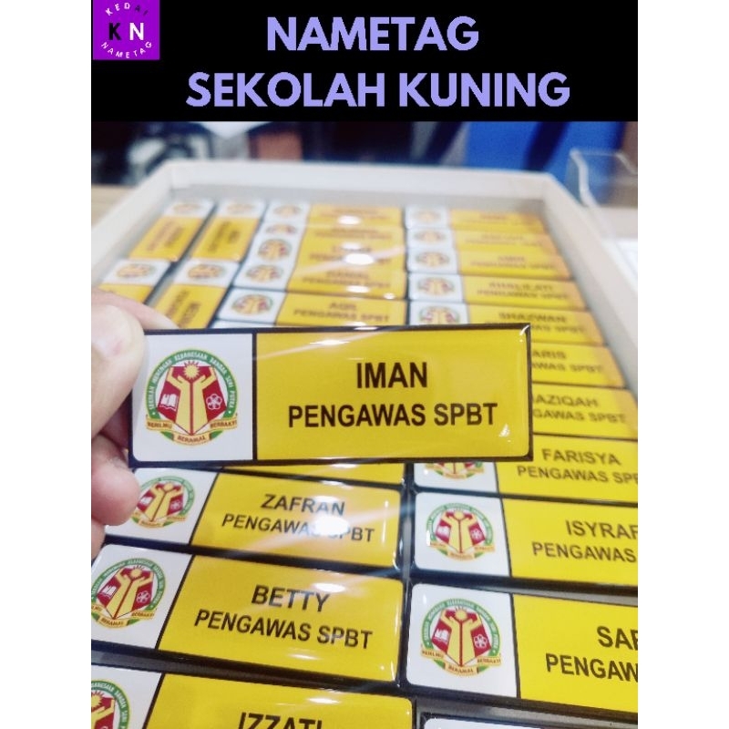NAME TAG SEKOLAH KUNING | Shopee Malaysia