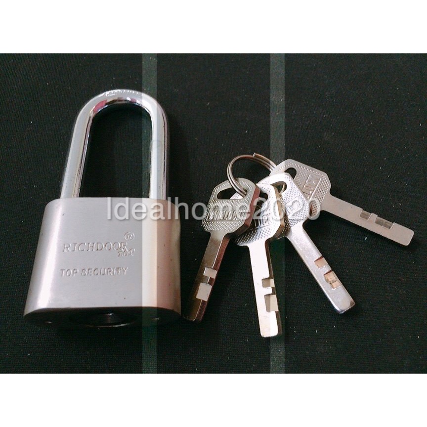 RICHDOOR Padlock Long Head Laminated Pad Lock Heavy Duty Brass Lock ...