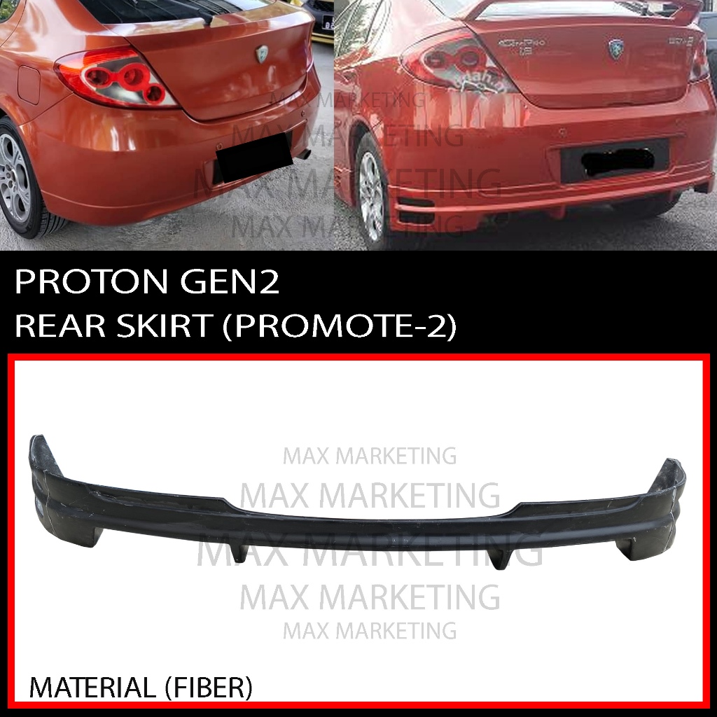PROTON GEN2 GEN 2 REAR SKIRT (PROMOTE-2) FIBERGLASS BODYKIT | Shopee ...