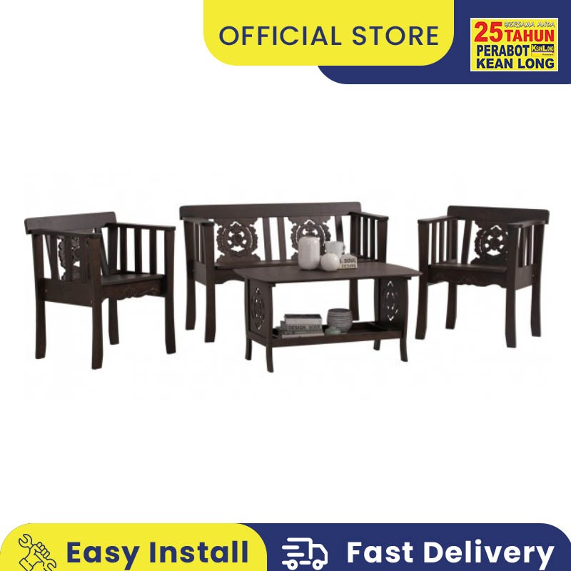 KLSB Sofa Set (1+2+3 Seater with 1 Table Besar )/ Settee Kayu/ Settee ...