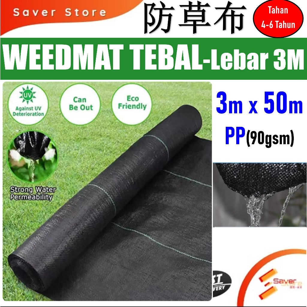 3Mx50M WeedMat | Penutup Tanah | Ground Cover for Agriculture, Gardens ...
