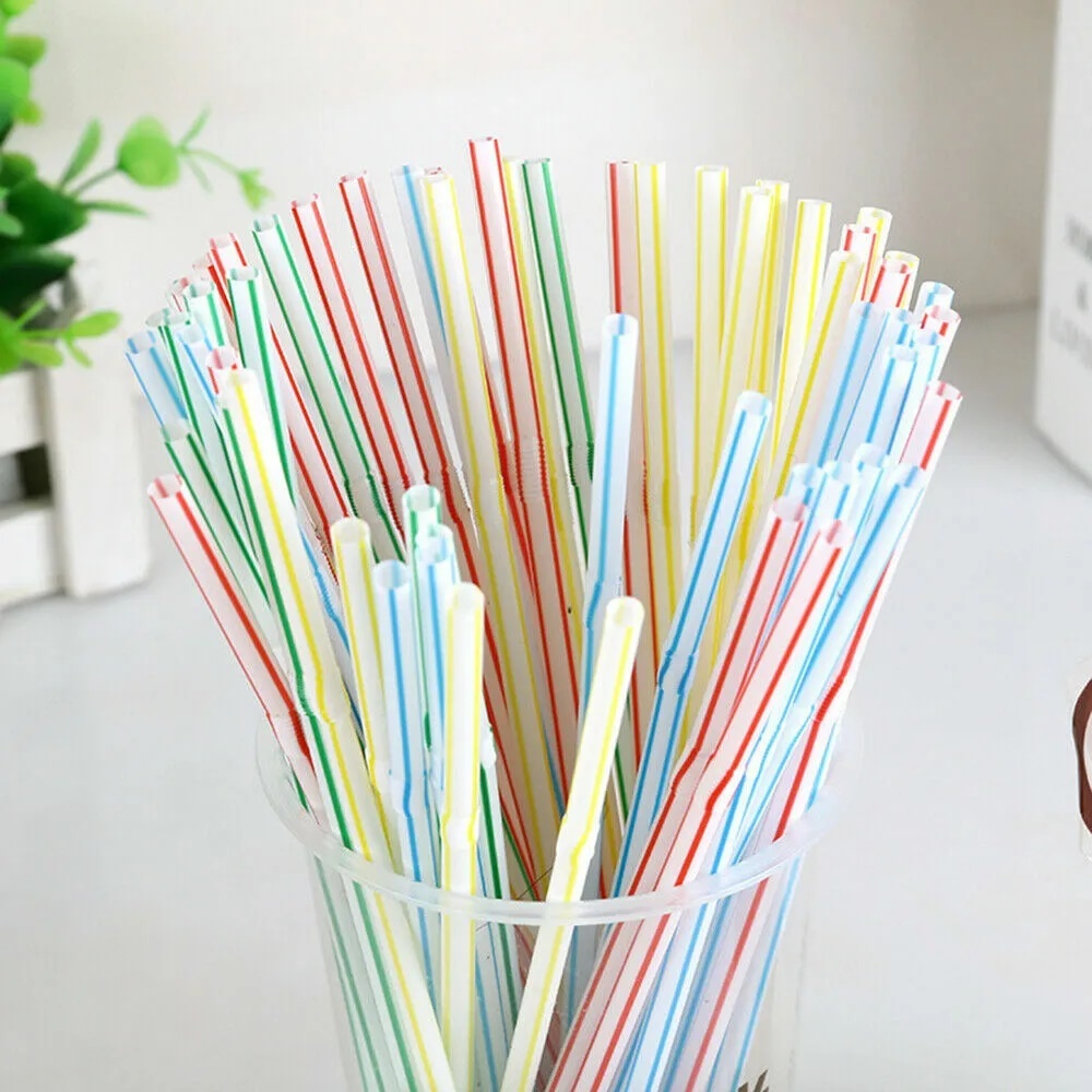 7.5" / 9.5'' Drinking Colour Straw Disposable Plastic Straw / 一次性彩色吸管 ...