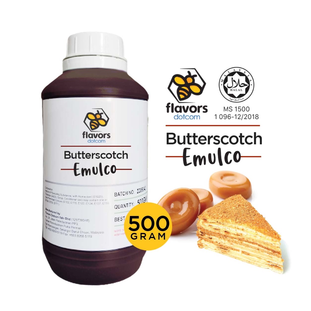 [HALAL] Flavors Dotcom - Butterscotch Emulco (500g/250g) | Shopee Malaysia