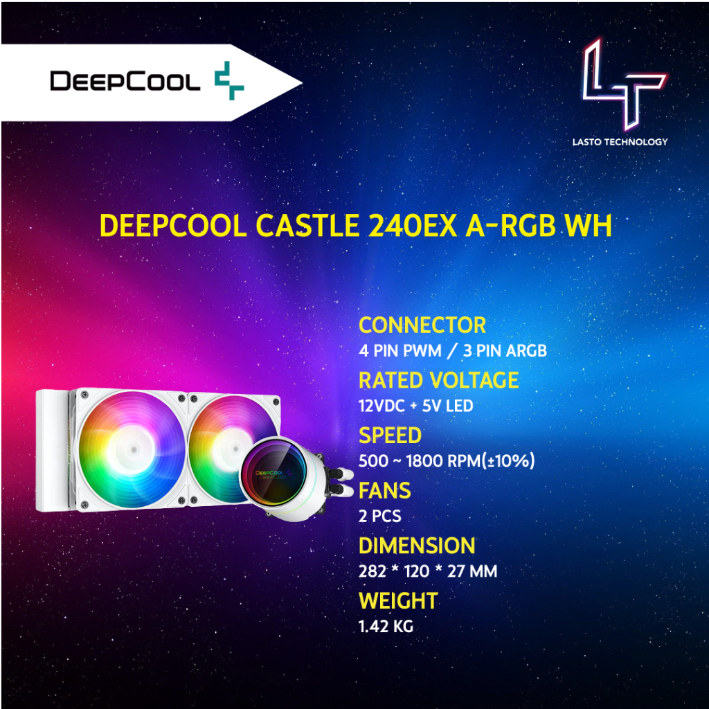 DeepCool Castle 240EX A-RGB WH | Shopee Malaysia