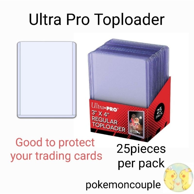 Pokemon Card TCG: 25 pieces Ultra Pro 3X4 Regular Toploader 35PT Card Holder Clear for pokemon ...