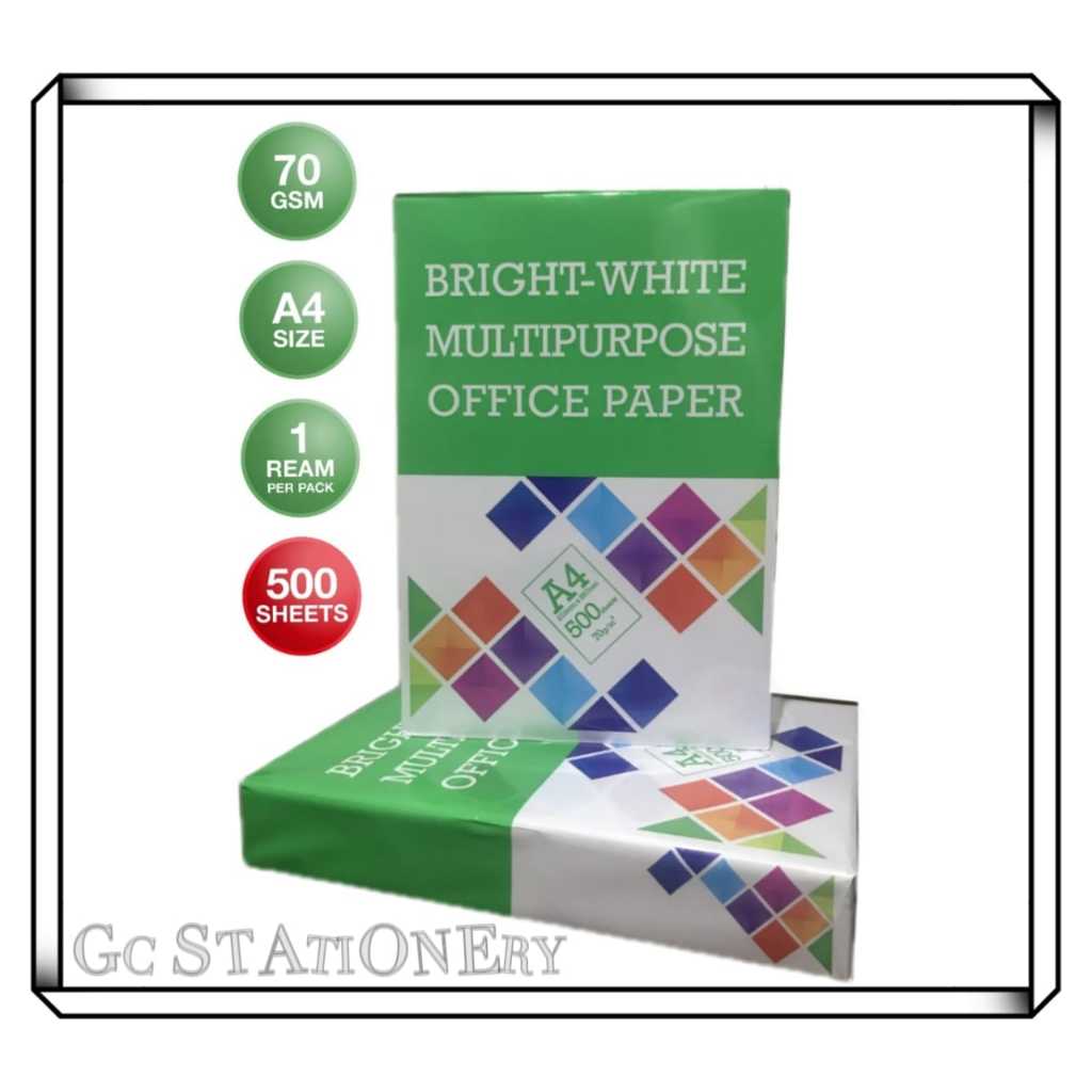A4 70GSM 500SHEETS BRIGHT-WHITE MULTIPURPOSE OFFICE PAPER (A470500-BMO ...